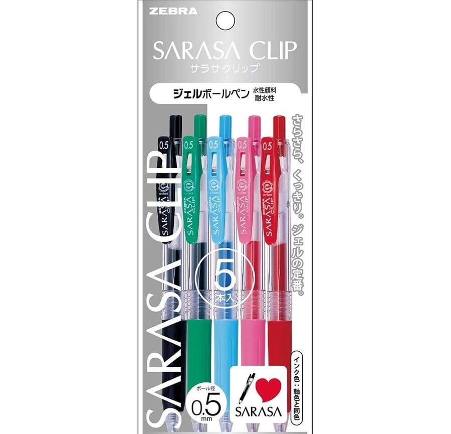 Zebra Sarasa Clip 0.5 Multicolor Pens P-JJ15-5A