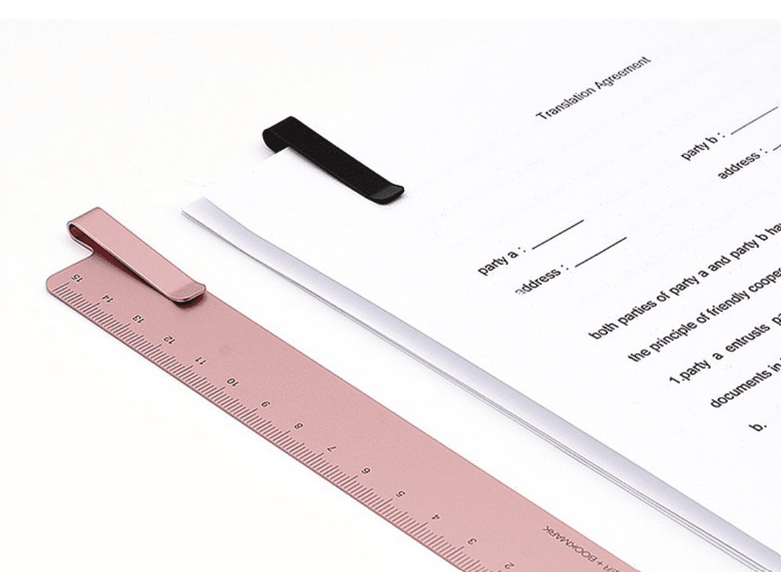 Kaco Ruma Metal Bookmark Ruler Rose Gold