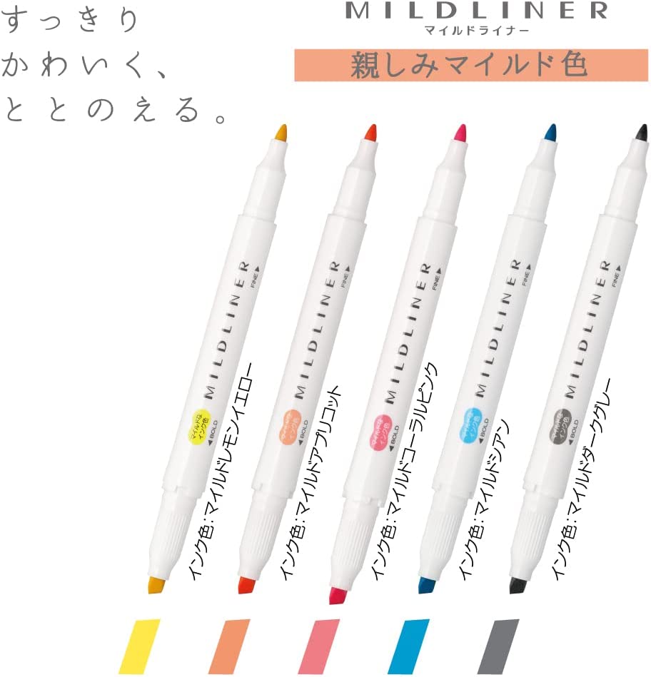 Zebra Mildliner 5 Color Set WKT7-N-5C-N